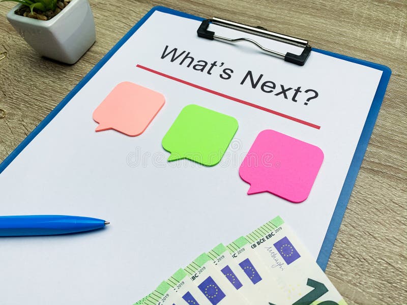 Clipboard with Text Next Step on Wood Desk. Stock Image - Image of ...