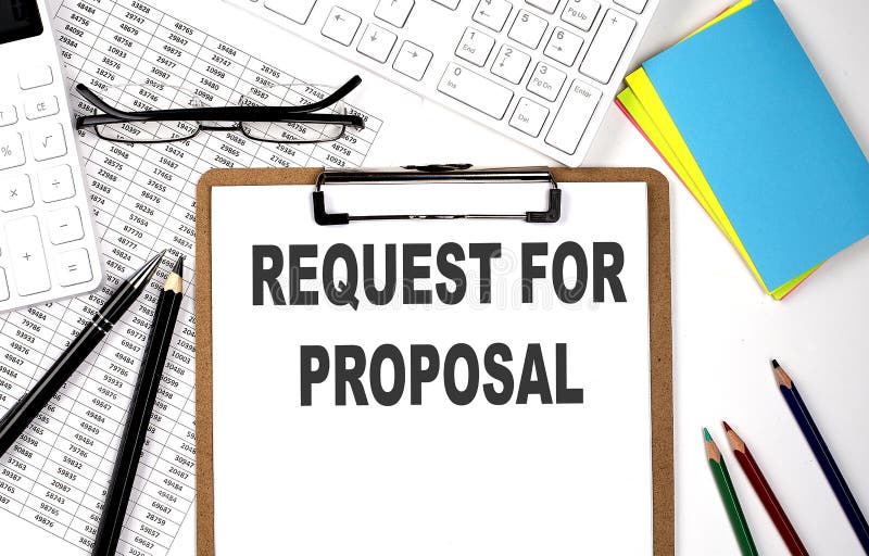 Clipboard with Text RFP - Request for Proposal Keyboard and Chart on ...