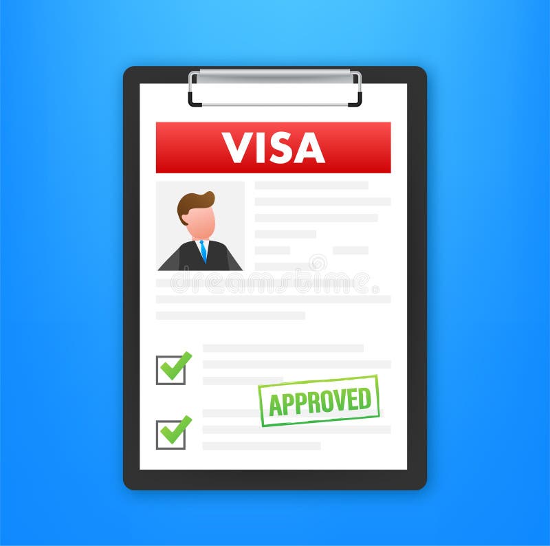 Clipboard with Visa Application. Travel Approval. Immigration Visa ...