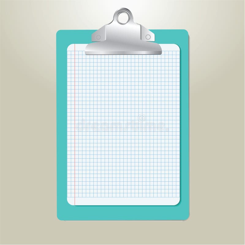 Clipboard with white paper stock vector. Illustration of empty - 150679806