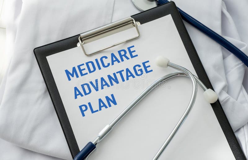 A Clipboard with the Word Medicare Advantage Written on it. Stock Image ...