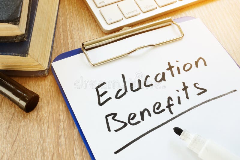 Clipboard with Words Education Benefits. Stock Image - Image of concept ...