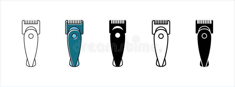 Clipper Electric Razor Vector Icon Set. Barbershop Kit Illustration ...