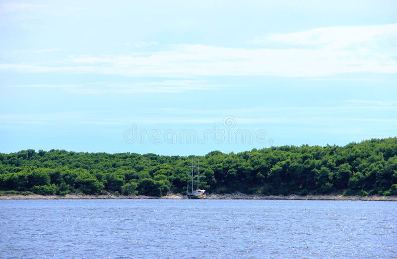 Clipper is Harbouring on Coast Stock Image - Image of clipper, coastal ...