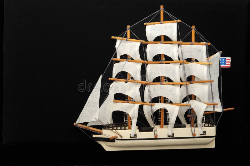 Clipper - Old Whaling Sail Ship Model Stock Image - Image of ship ...