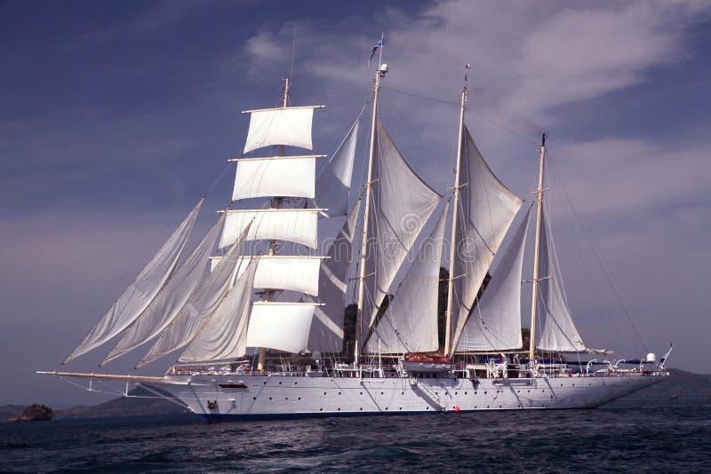 Clipper Ship Under Full Sail Stock Photo - Image of ship, sails: 13271536