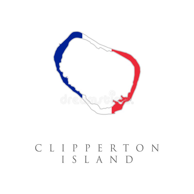 Clipperton Island Flag Map Isolated on White Background Stock Vector ...