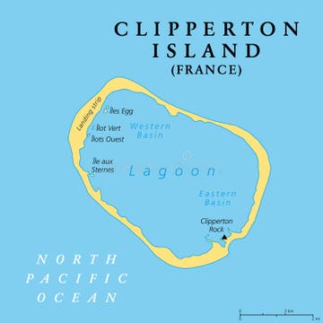 Clipperton Island, Also Known As Clipperton Atoll, Political Map Stock ...