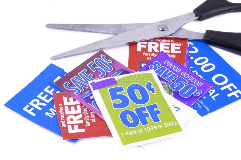 Clipping coupons stock image. Image of shopping, shop - 1584745