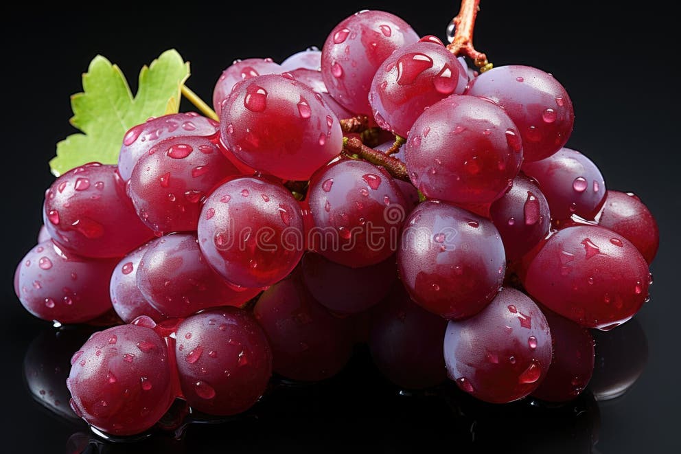 With a Clipping Pass, the Fresh Grapes are Isolated in a White Stock ...