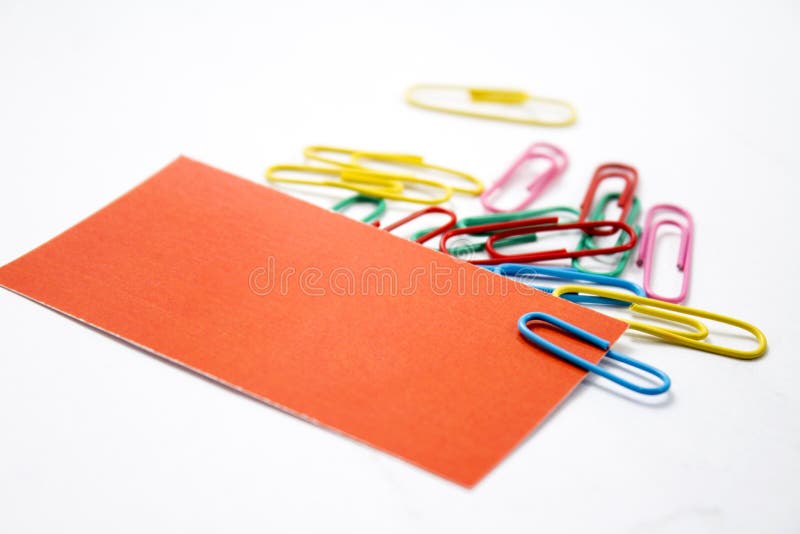 Clipping Pins with Business Card Stock Photo - Image of drawing ...