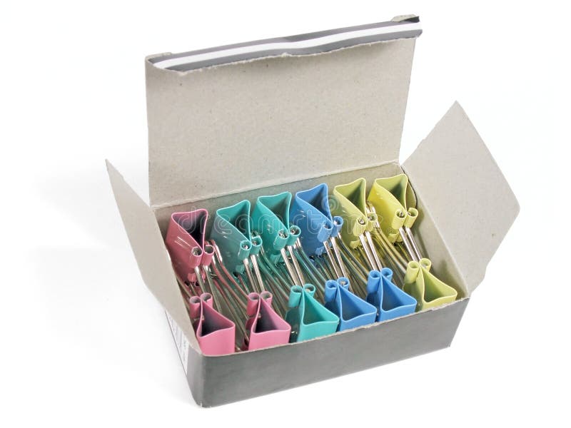 Clips in a box stock image. Image of black, variegated - 14246013