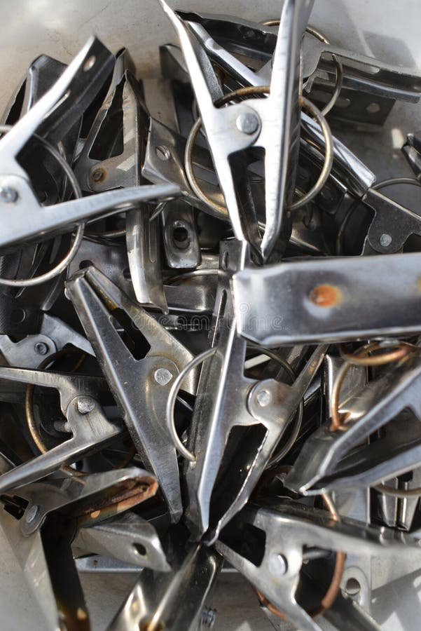 Heap of stainless clips stock photo. Image of metal - 134508080