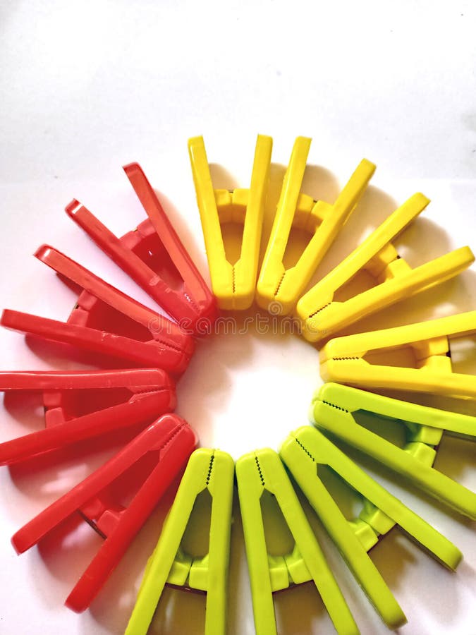 CLIPS COLORED and ASSEMBLED AS CIRCLE Stock Photo - Image of lighting ...