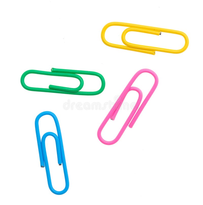 Clips De Papel Multicolor Aislados En Blanco Foto de archivo - Imagen ...
