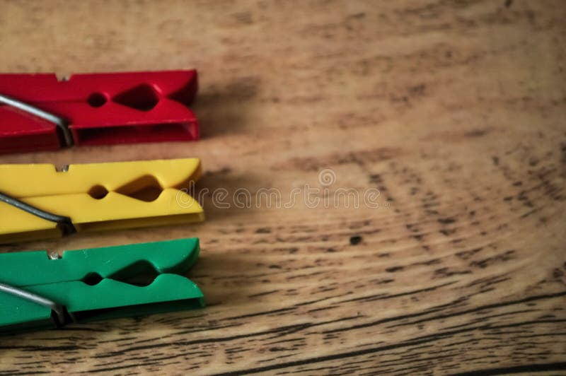 Clips for Drying Clothes Indoors and Outdoors. Holders Wet Cloth Stock ...