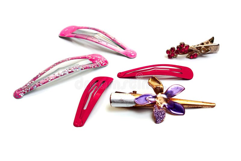 Colourful Hair Clips Macro Isolated Stock Photo - Image of women ...