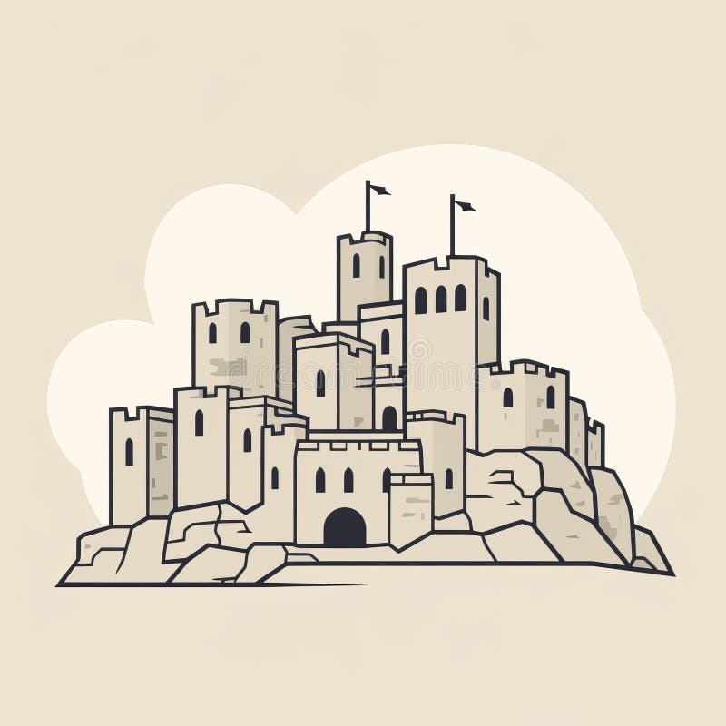 Minimalist Line Art of Clitheroe Castle: Capturing the Essence of Form ...