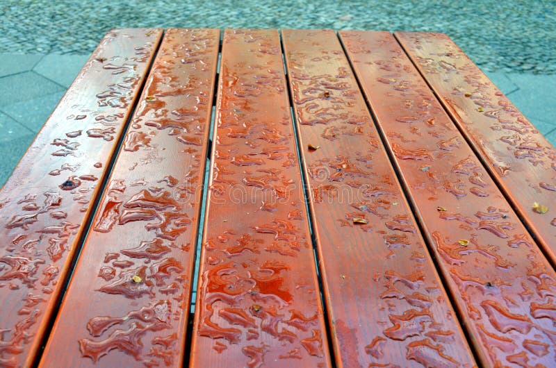 Clloseup Water Drop on a Wooden Table Stock Image - Image of nature ...