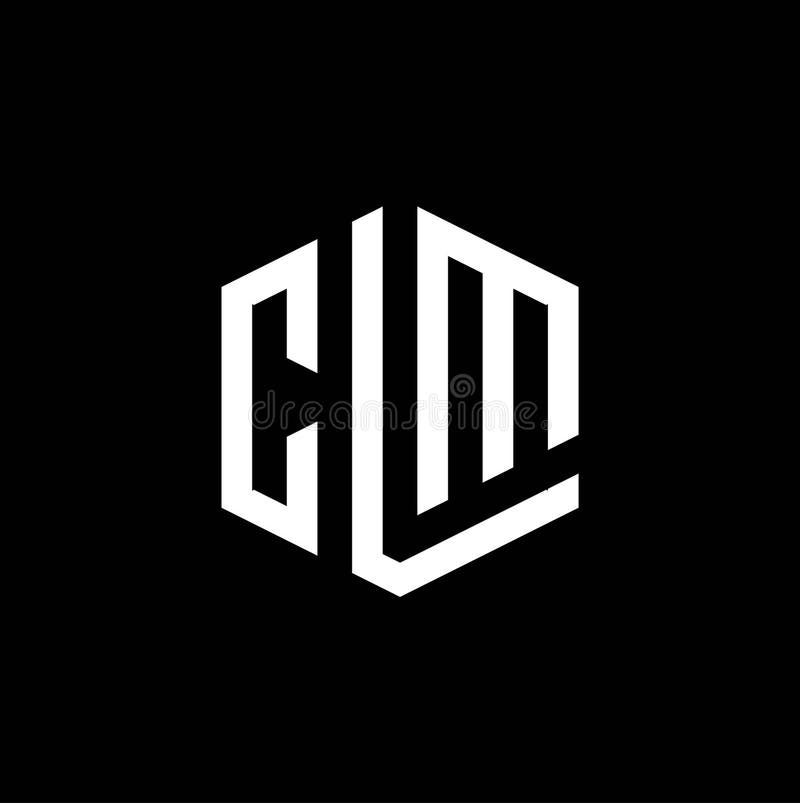 CLM Letter Logo Design on Black Background Stock Illustration ...