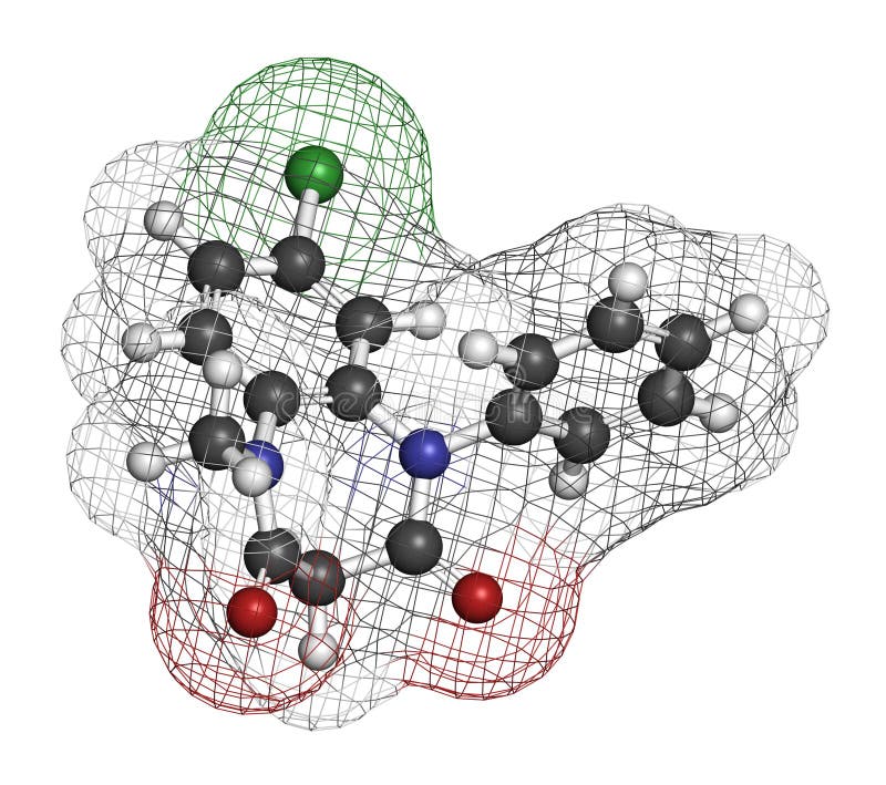 Clobazam Epilepsy Drug Molecule. Skeletal Formula. Stock Illustration ...