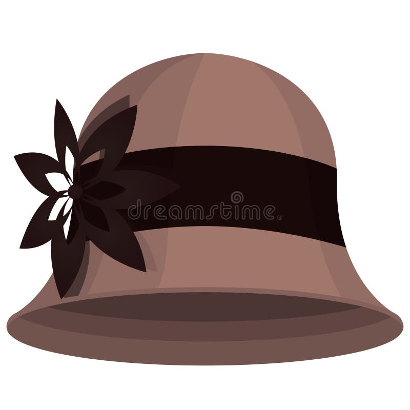 Cloche Hat Cartoon Illustration Isolated Stock Vector - Illustration of ...