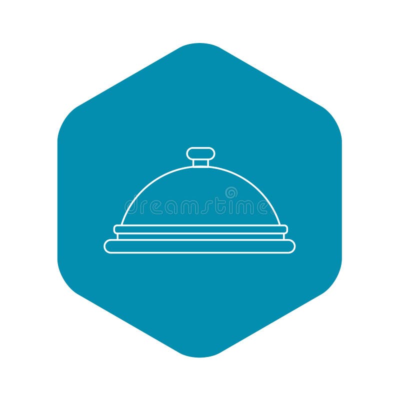 Cloche icon, outline style stock vector. Illustration of gastronomy ...