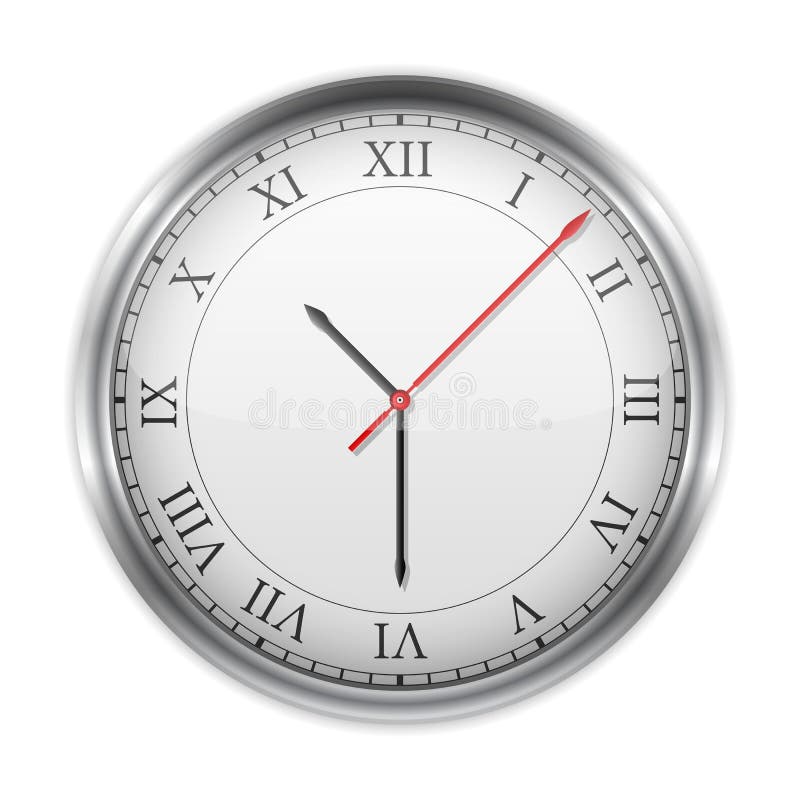 White clock stock vector. Illustration of time, numbers - 22364666