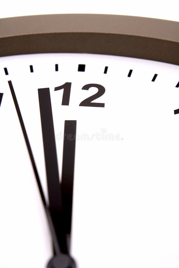 Clock hitting 12 O clock stock photo. Image of last, balance - 45561802