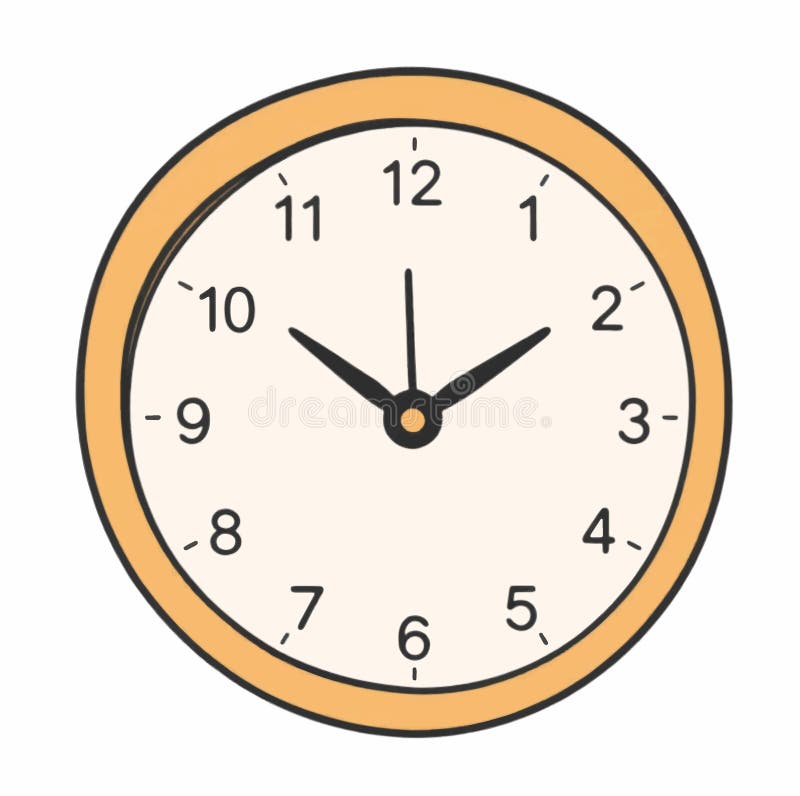 Illustration of a Round Brown Clock, Ideal for Vintage Decor, Time ...
