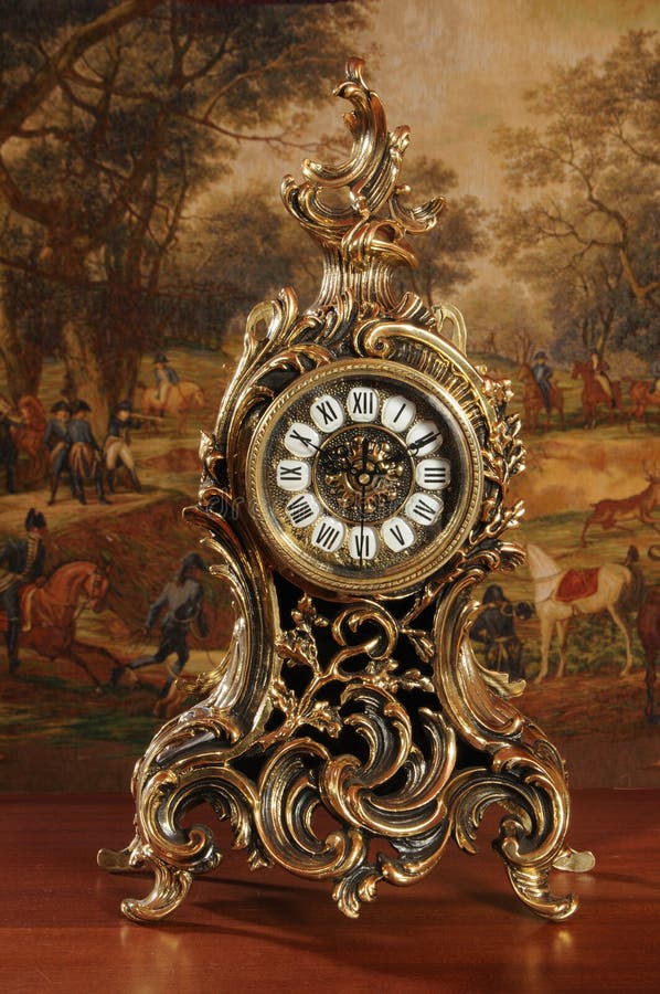 Vintage Bronze Watch, Bronze Fireplace Clock, Golden Old Desktop Clock ...