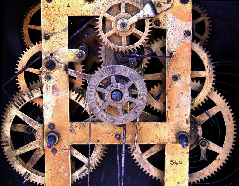 Beautiful Old Clock Machine Stock Photo - Image of abstract, circle: 489310
