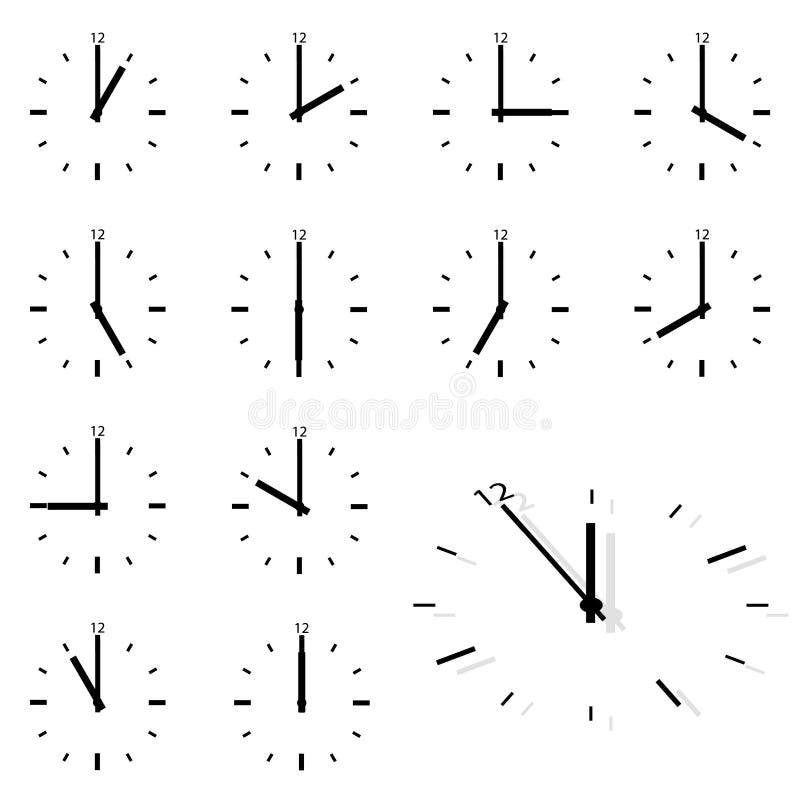 Clock Different Times Stock Illustrations – 245 Clock Different Times ...