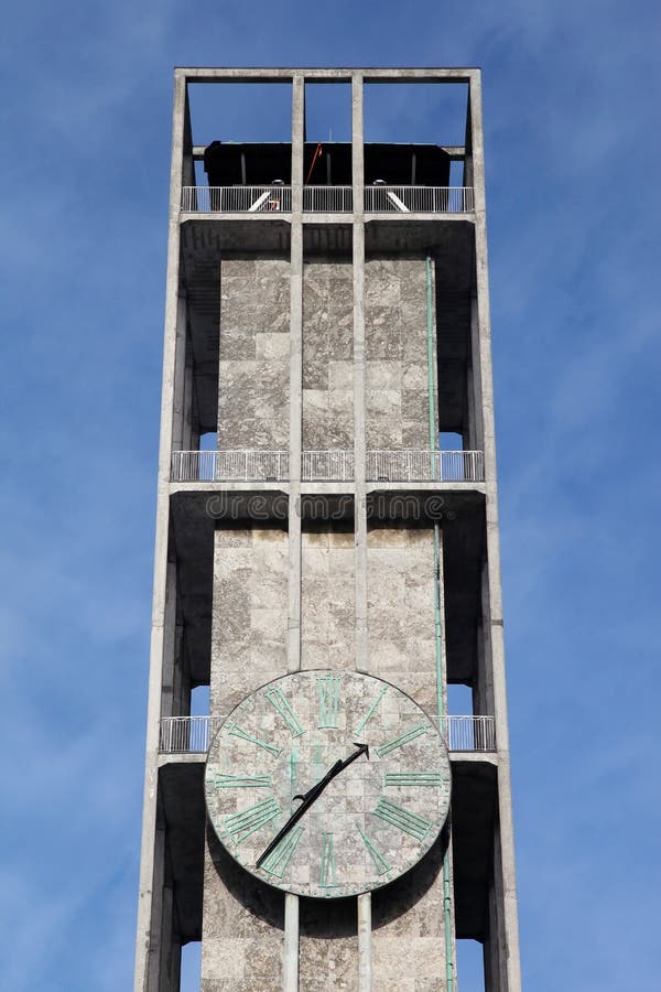 Clock of Aarhus city hall stock photo. Image of european - 49710878