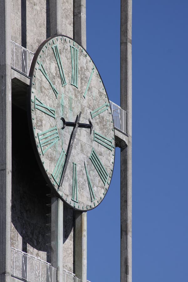 Clock of Aarhus town-hall stock photo. Image of famous - 41471182