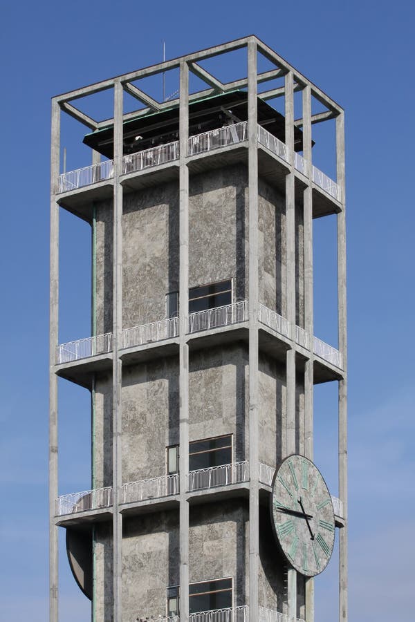 Clock of Aarhus town-hall stock photo. Image of famous - 44636424