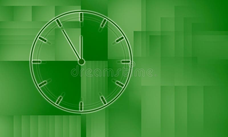 Clock Abstract on Green Overlapping Square Gradient Background ...