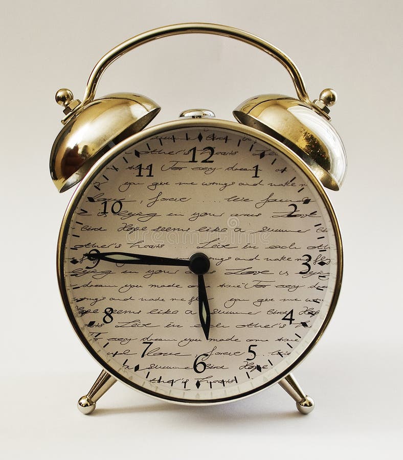Clock Alarm Clock Tenth Hour Stock Image - Image of minute, golden ...