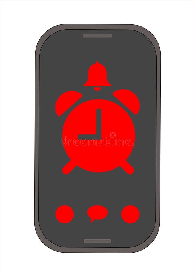 Clock Alarm Function on the Smartphone Screen Stock Illustration ...