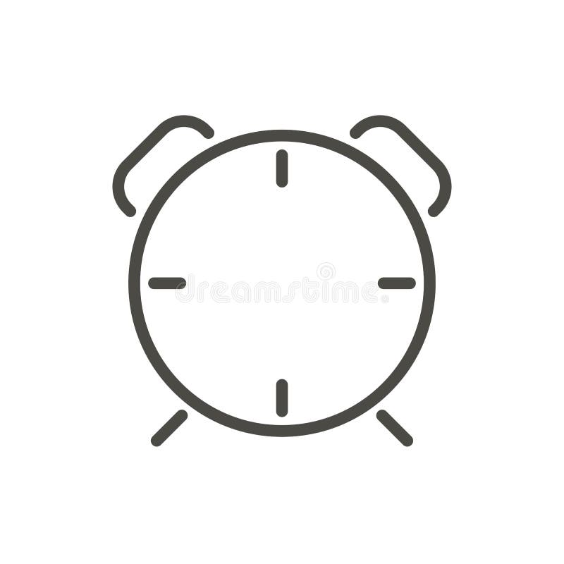 Clock Alarm Icon Vector. Line Wake Up Symbol. Stock Vector ...