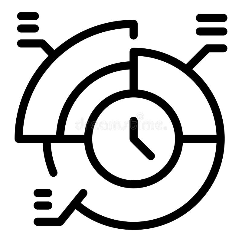 Time Management Concept Clock Analyzing Pie Chart Stock Vector ...