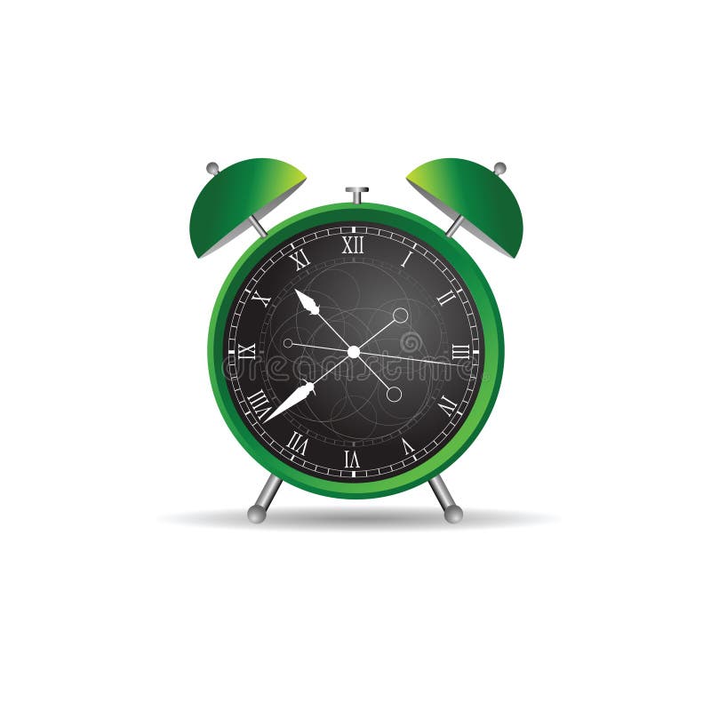 Clock Ancient Art Green Illustration Stock Vector - Illustration of ...