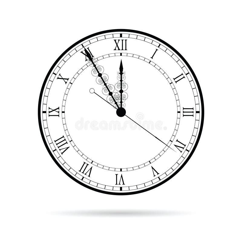 Clock Ancient Art Black Vector Stock Vector - Illustration of hour ...