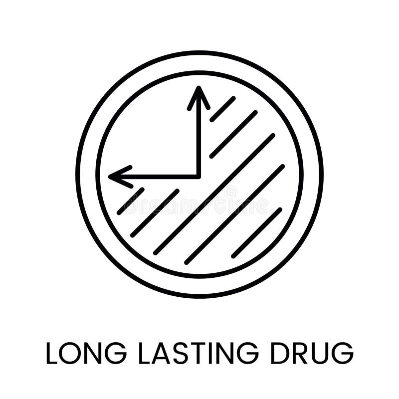 A Clock with Angled Arrows Icon in Vector, Symbolizing Sustained Drug ...