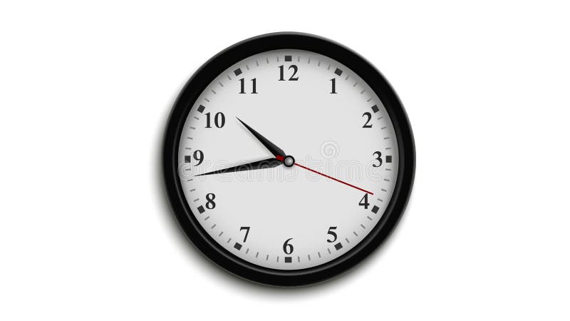 Clock Animation in a White Background, the Half Clock is Visible Stock ...