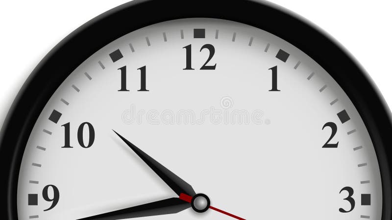 Clock Animation in a White Background, the Half Clock is Visible Stock ...