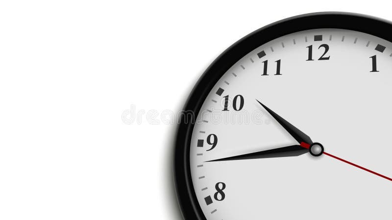 Clock Animation in a White Background, the Half Clock is Visible Stock ...