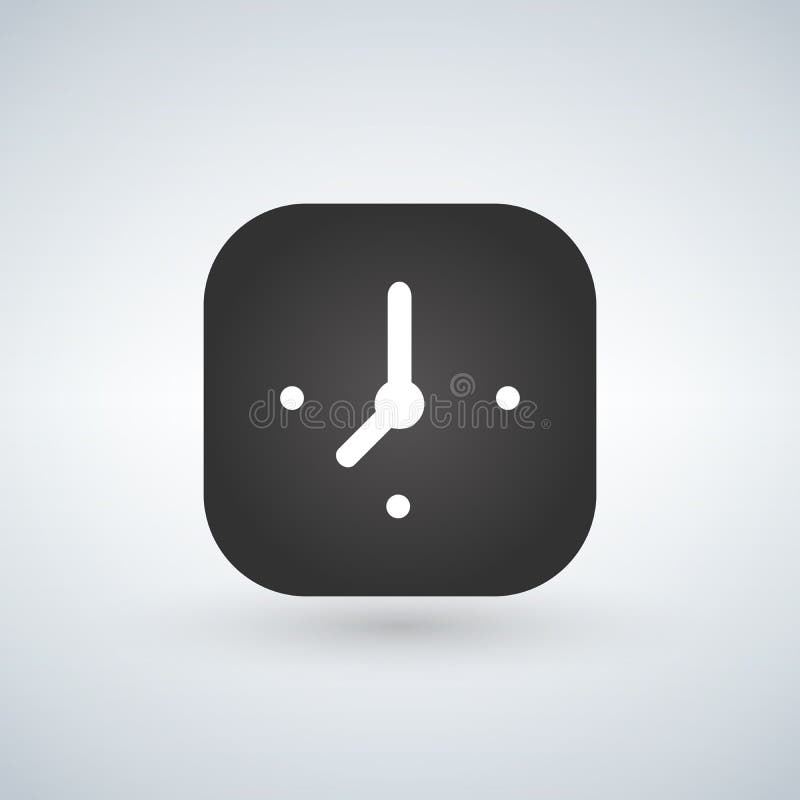 Clock App Button on a White Background, Vector Illustration. Stock ...
