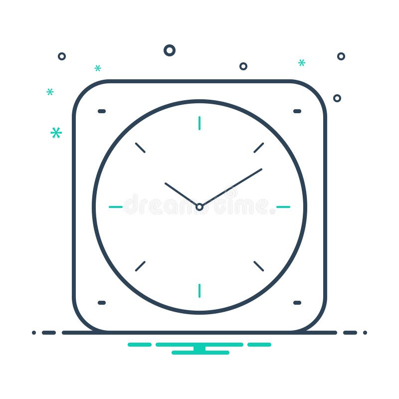 Black Mix Icon for Clock App, Alarm and Time Stock Illustration ...