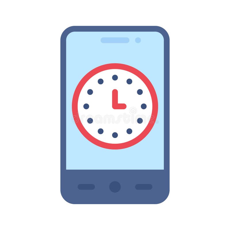 Clock App Icon, Mobile Application Vector Illustration Stock Vector ...